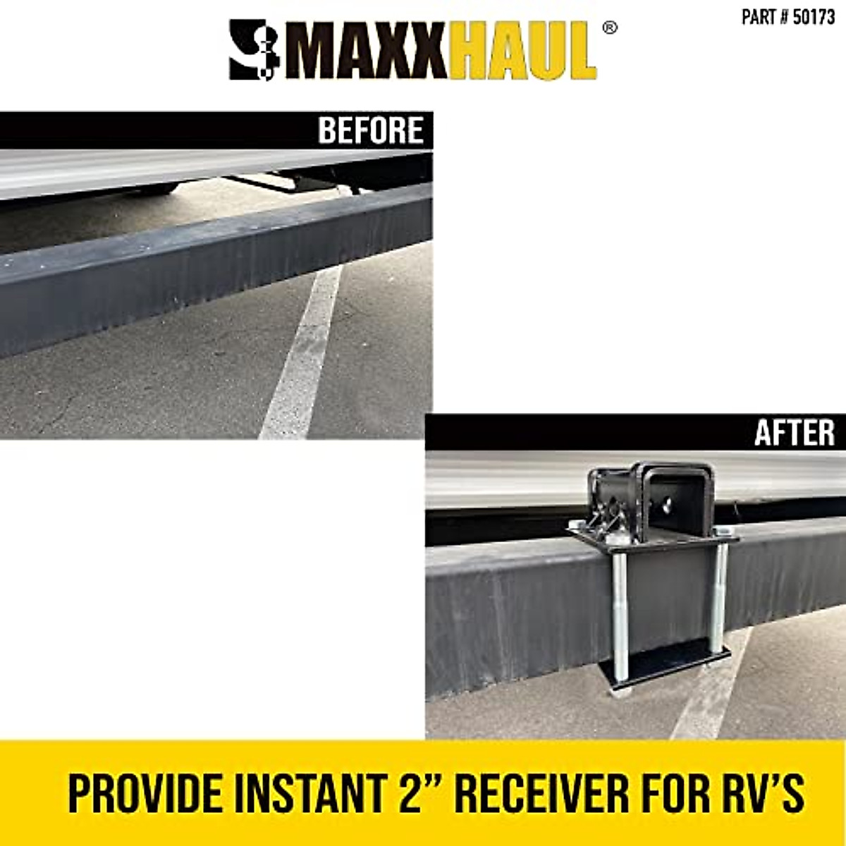 MaxxHaul 50173 Hitch 2" x 2" Receiver Adapter for RV Bumper