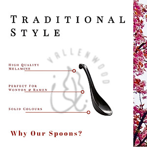 12 Pieces Ramen Set: 4 Black Spoons, 4 Chopsticks And 4 Stand rest. Asian Soup Spoons. Unbreakable Melamine Made. Perfect For Japanese And Chinese Food: Ramen, Wonton, Sushi, Miso, Rice, Pho Soup.