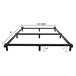 AMOBRO Bed Frame Queen Size, Easy Assembly Metal Queen Bed Frame for Boxspring and Mattress, 7 Inchs Heavy Duty 9 Legs Support Base Tool-Free