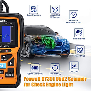 FOXWELL NT301 OBD2 Reader and FOXWELL BT705 12V 24V Auto Battery Tester