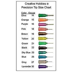 Creative Hobbies® Glue Applicator Syringe for Flatback Rhinestones & Hobby Crafts, 5 Ml with Assorted Large Gauges of Precision Tips - Value Pack of 10