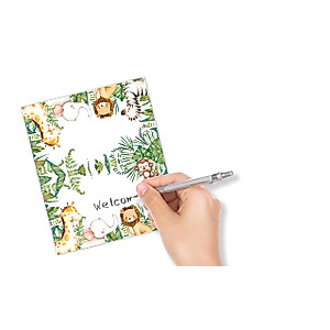 Table Place Card, Jungle Safari Animal Themed Tent Style Cards, Pack of 25 Half-Fold Reception Place Cards, Perfect for Baby Showers, Jungle Safari Birthday Party, Special Events A28