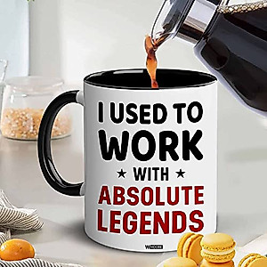 WHIDOBE I Used To Work With Absolute Legend Coworker Retirement New Job Goodbye Workplace Office Boss, Women, Men, Going Away, Colleague, Farewell, Leaving, Good Luck New Job Coworker Accent Mug 11OZ