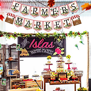 Farmers Market Birthday Party Banner, Vegetable Farmer's Party Decorations for Kids Produce Stand Baby Shower Farmer's Market Photo Backdrop