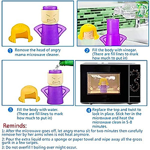 Abnaok Microwave Cleaner Angry Mom with Fridge Odor Absorber Cool Mom(2pcs)