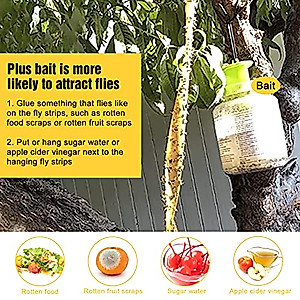 40 Pack Fly Strips Indoor Sticky Hanging, Fly Paper Strips Indoor Hanging, Fruit Fly Traps for Indoors/Outdoors, Fly Trap Fly Catcher Gnat Traps for House Fruit Flies