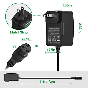 Auspow 24V Power Supply for Razor MX350, Dirt Quad, Pocket Mod, E200, E300, PR200, E100, E500, and Sports Mod, 3-Prong 24V 1.5A Adapter Power Cord Replacement for Part# W13112099014