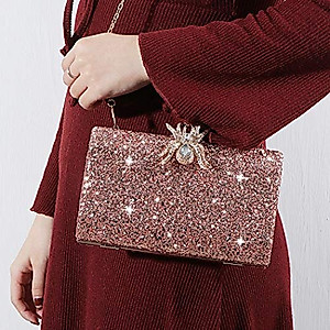 KALINNU Evening Bag Clutch Purses for Women,Party Wedding Formal Shoulder Handbag Evening Clutch Bag