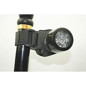 AUXPhome Universal - Adjustable, Portable Hand Walking Stick Fixed Mount LED Flashlights Torch Light for All Walking Stick Cane Balancing Mobility & Disability Aid Holder Strap Handle （No Cane）