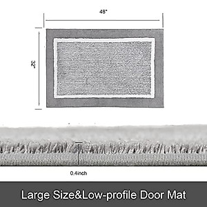 HEBE Indoor Doormat 32"x48" Large Front Door Mat Non Slip Absorbent Inside Mud Dirts Trapper Mats Low Profile Entrance Mat for Dogs Entrance Shoes Scraper Mat Floor Carpet Washable
