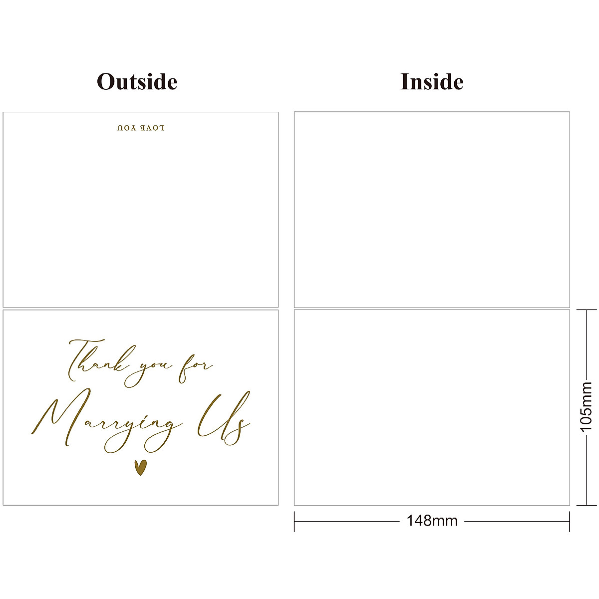 LADY & HOME Thank You for Marrying Us Wedding Card with Envelopes To Officiant,Thank You Card for Priest,Minister,Judge,Pastor (C2:1 pack)