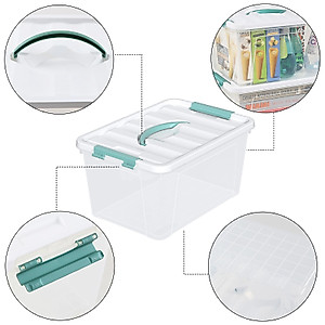 AnnkkyUS 6 Pack 14 Quart Clear Storage Bins with Lids, Plastic Latching Storage Box