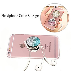 DaBuBu New Version Phone Holder Pink Gold Blue Glitter 3 Pack Expanding Grip Stand Finger Holder for Smartphone and Tablets