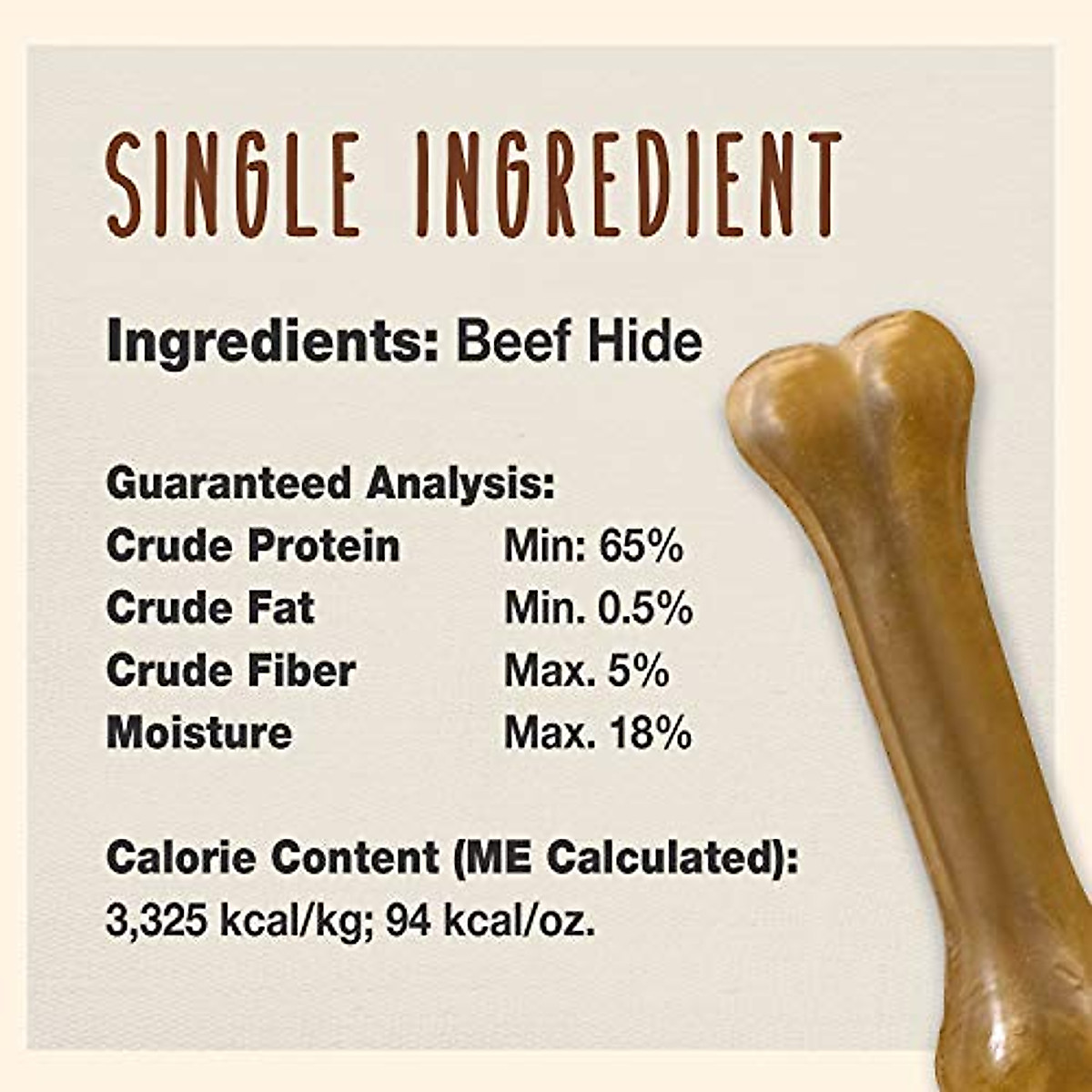 Cadet Premium Grade Pressed Beef Hide Bones 6.5 Inch, 12 Pack