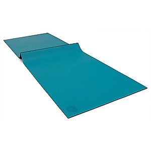Koru Fold & Roll Yoga Mat (Teal/Navy Blue)