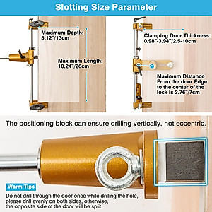 IRONWALLS Mortise Lock Jig, Door Lock Hole Opener Kit for Wooden Door with 3PCS Tungsten Steel Cutter Blade, Mortising Jig Tool Door Mortise Jig, Suitable for Angle Grinder & Electric Hand Drill