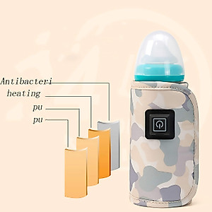 Sevi Baby Breast Milk Warmer, Portable USB Bottle Warmer (5V), No BPA, Keep Baby Milk Temperature, Used for Indoor and Outdoor Shopping, Travel Pink