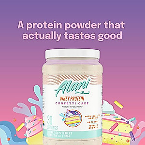 Alani Nu Whey Protein Powder, 23g of Ultra-Premium, Gluten-Free, Low Fat Blend of Fast-digesting Protein, Confetti Cake, 30 Servings