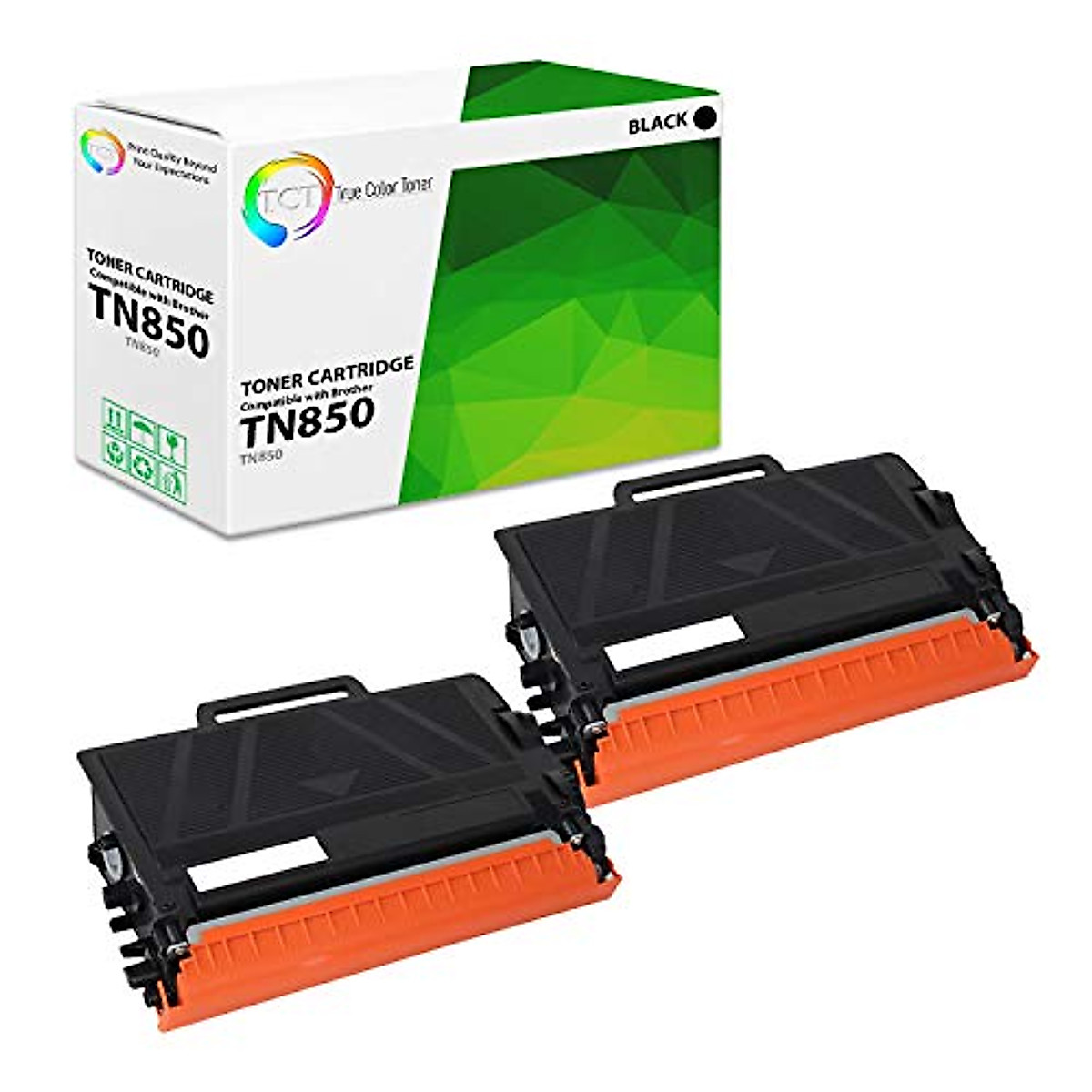 TCT Premium Compatible Toner Cartridge Replacement for Brother TN-850 TN850 Black High Yield Works with Brother DCP-L5500DN, HL-L5000D L6400DWT, MFC-L5800DW L6900DW Printers (8,000 Pages) - 2 Pack