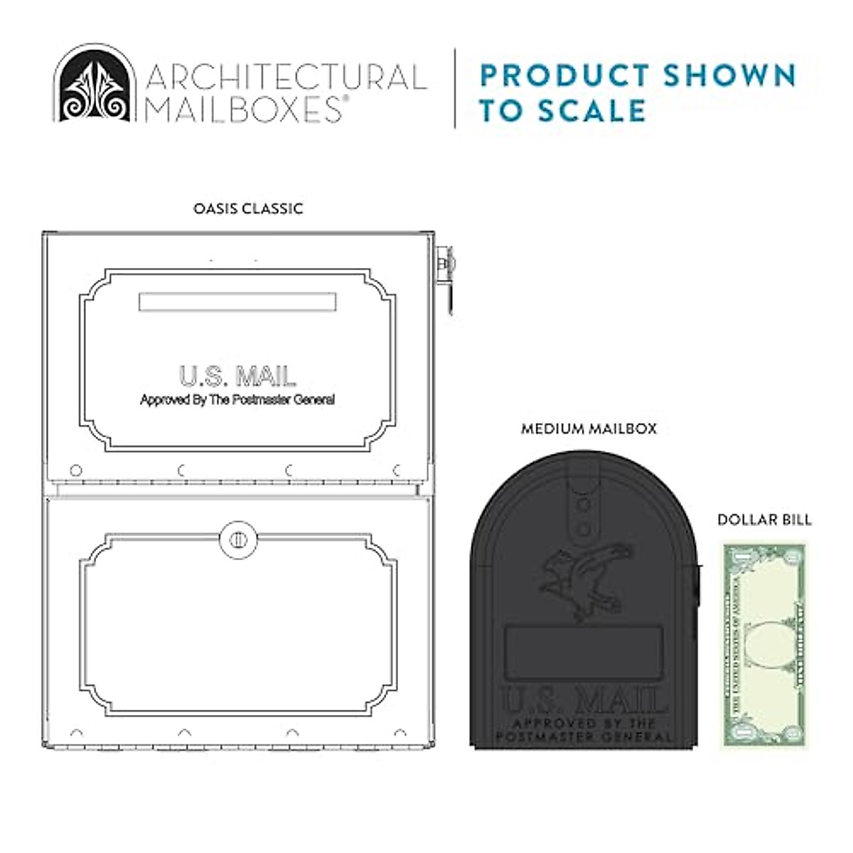 Architectural Mailboxes Oasis Classic Large High Security Parcel Mailbox, White