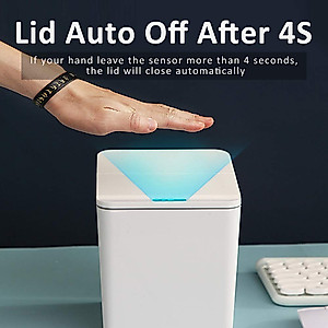 NORMIA RITA 1.6 Gallon Mini Automatic Trash Can for Car Desktop Kitchen Small Touchless Garbage Can with Lid 0.25S Fast Response Sensor