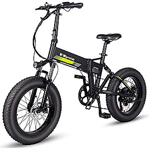 Foldable Electric Bike Fat Tire Mountain Ebike for Adult 20 inch 750W 48V 10AH Battery Power Long Range Electric Bicycle Pedal Assist Front Suspension Shimano 7 Speed Gears Fast Electric Moped 30MPH