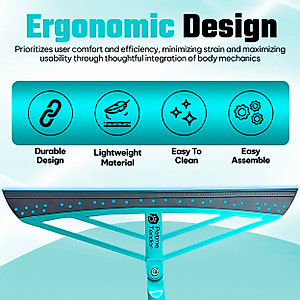 Petme Tender Magic Broom Squeegee Dog Pet Hair Remover, Rotatable, Extendable - Silicone Broom Pet Hair Remover for All-Surfaces Hardwood Floors, Rugs, Tile, Glass, Liquid-Dirt with 50" Handle