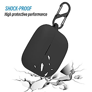 METEQI Shockproof Protective Silicone Case Cover Compatible with Sony LinkBuds S (Black)