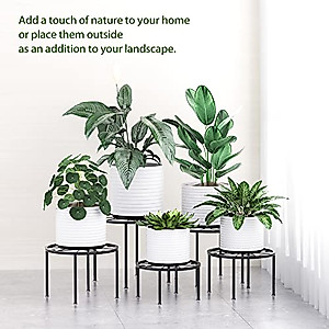 CADANI 5-Pack Decent Metal Plant Stands, Anti-Rust Iron Flower Pot Stand, Heavy Duty Plant Pot Shelf, Decoration Racks for Home Indoor and Outdoor