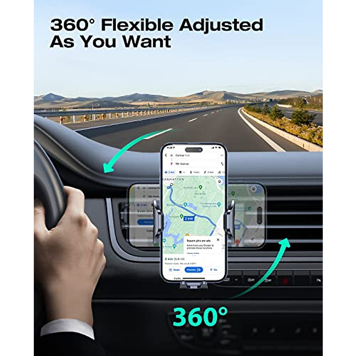VICSEED Phone Mount for Car Vent [Anti-Slip Silicone Protection][Glow in The Dark] Air Vent Car Phone Holder Mount Ultra-Stable Cell Phone Holder Car Fit for All iPhone & Android