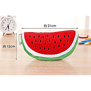 2Pcs Cute Big Volume Watermelon Pencil Case Pen Bags Stationery Pouch Cosmetic Makeup Box Coins Holder for Students Girl (Pink and Red)
