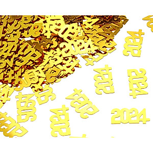 ONLYKXY New Year Table Confetti Glitter Table Decor Confetti Sprinkles Confetti Decoration for New Years Eve Party Confetti Foil Theme Thanks Giving Scatter Bless Confetti (2024, Golden)