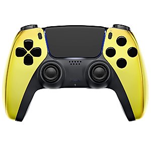 MODDEDZONE Wireless Controller for PS5 with Exclusive and Unique Designs Compatible with PlayStation 5 and PC - The Ideal Christmas Gift for Gaming Enthusiasts - Expertly Crafted in USA(Chrome Gold)