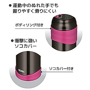 Thermos FJC-1000 CH-PK Water Bottle, Vacuum Insulated Sports Bottle, 33.8 fl oz (1.0 L), Charcoal Pink, Cold Insulation Only