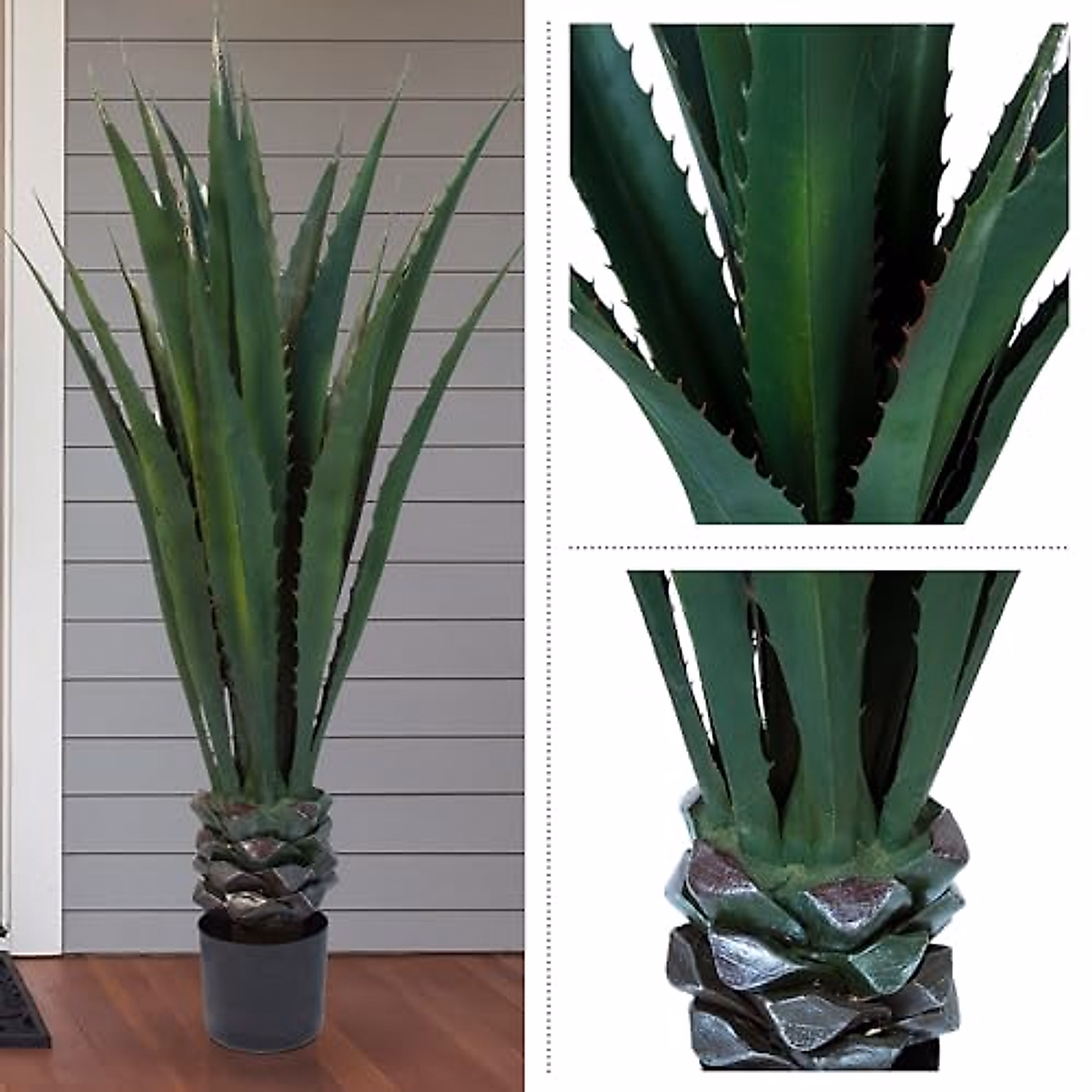 Pure Garden Giant Agave Fake Plant - 52-Inch Faux Succulent with Pot - Artificial Trees Blend Southwestern Style with Modern Home Decor