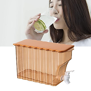 Faucet Cold Water Kettle, High Capacity Cold Water Bucket PP for Office (Orange)