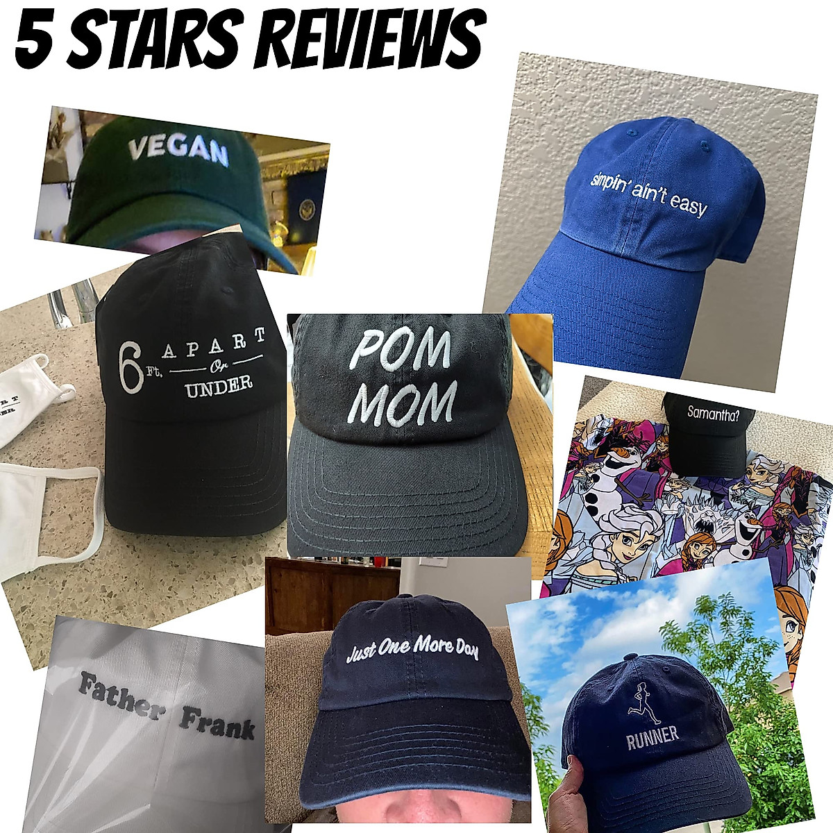 INK STITCH Customized Monogrammed Personalized Baseball Cap -Various Options (Black)