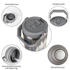 WITHSBKK 30oz Car Cup Maltese Dog Printed with Portable, Stainless Steel Travel Mug, Vacuum Insulated Tumbler And Straw, Leakproof for Car & Outdoor, UV Printed Design