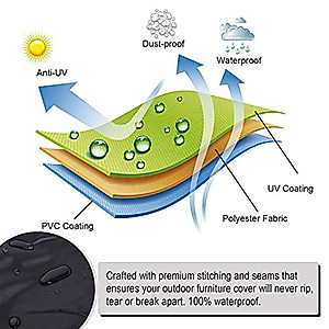 Outdoor Sofa Covers Waterproof Patio Furniture Covers Heavy Duty 600D Polyester UV Resistant Patio Cover with Air Vent and Handles (76"L x 32.5"D x 33"H)