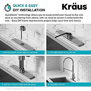 KRAUS Oletto Touchless Sensor Commercial Pull-Down Single Handle Kitchen Faucet with QuickDock Top Mount Assembly in Spot Free Stainless Steel, KSF-2631SFS