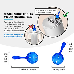 Humidifier Cleaner, Demineralization Cleaning Ball for Most Humidifier & Fish Tank, Purifies Water, Eliminates White Dust and Odor, Prevents Hard Water Build-Up(12 Pack)
