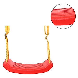 Kids Swing Seat Swing Seat Anti Skid Buckle Adjustable Tear Resistant Rope Children Seat Swing for Park Outdoor (Red)