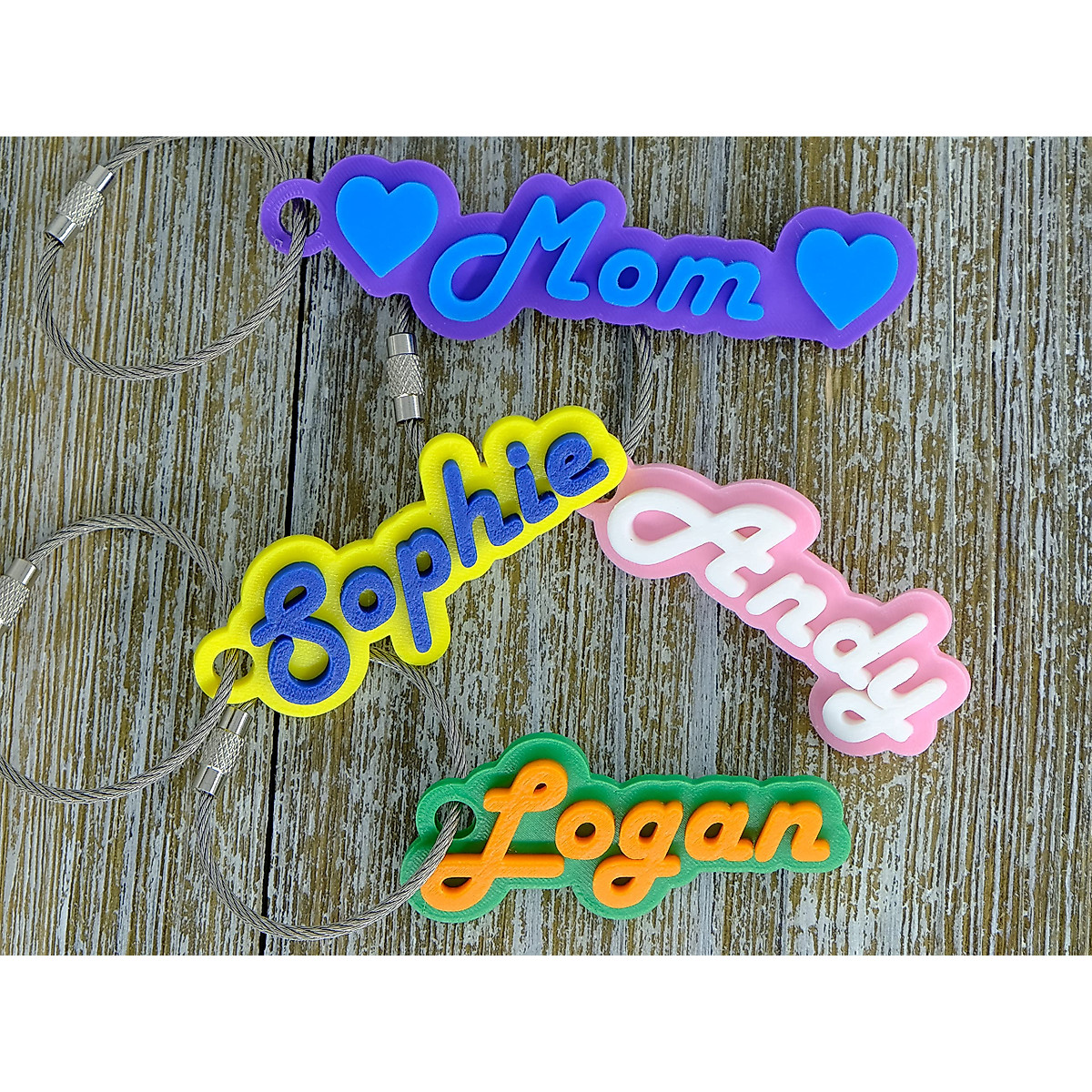 Retro Personalized Water Bottle and Bag Name Tag, Hard Plastic Luggage Label Custom Nametag