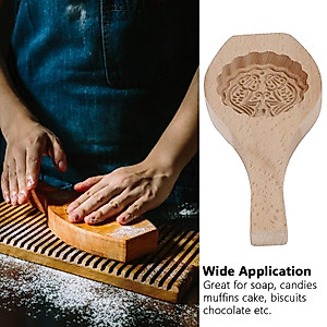 Wood Cookie Model Mooncake Biscuit Model, Festival Hand-Pressure Moon Cake Model with 3D Flower Pattern Eco-Environmental Baking Decoration Tools for Biscuit Chocolate Pumpkin Pie(Fish Pattern)