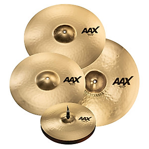 Sabian AAX Promotional Cymbal Set Thin Crash, Natural, (14" Hats, 16" Crash, 21" Ride, & Free 18" Crash) (25005XCPB)