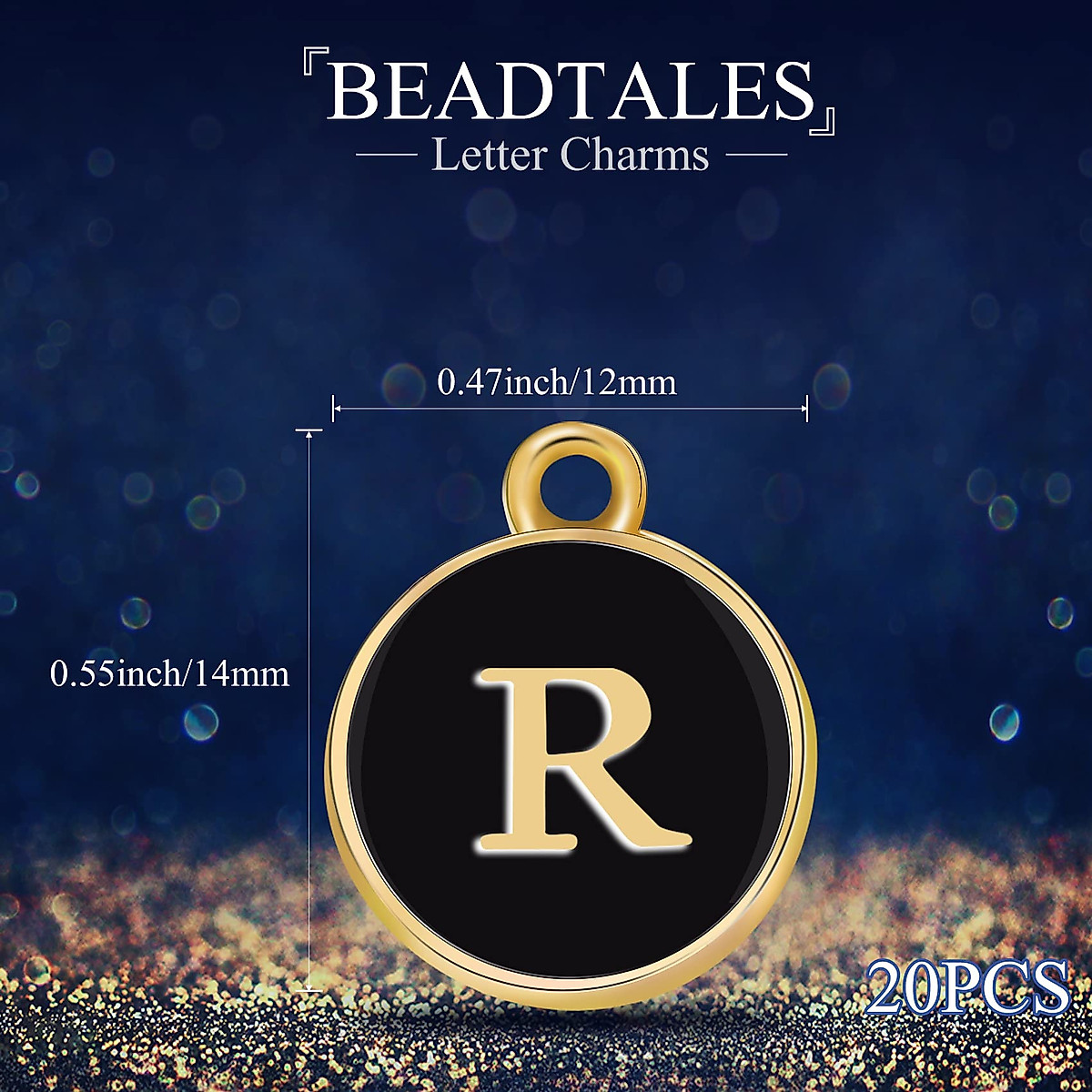 Beadtales 20 Pcs Letter Charms Enamel Alphabet Double Sided Charms for Bracelets Necklace Jewelry Making