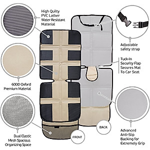 Kaiphy Car Seat Protector - Thick Padding - Durable, Waterproof Fabric, Leather Reinforced Corners (Beige, XL)