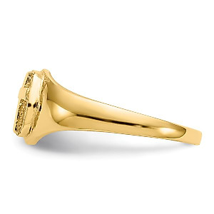 IceCarats 14K Yellow Gold Holy Cross Ring Christian Religious Band Size 4