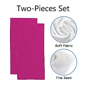 2 Pieces Travel Beach Quick Drying Towels,Bathroom Soft Face Towel and Hand Towel,Deep Magenta 30x15 inches