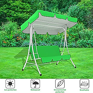 Outdoor Patio Swing Chair Cover, 210D Oxford Hammock Swing Canopy Cushion Covers for 3 Seater, Waterproof Garden Furniture Protector for Backyard, Lawn, Poolside, Balcony